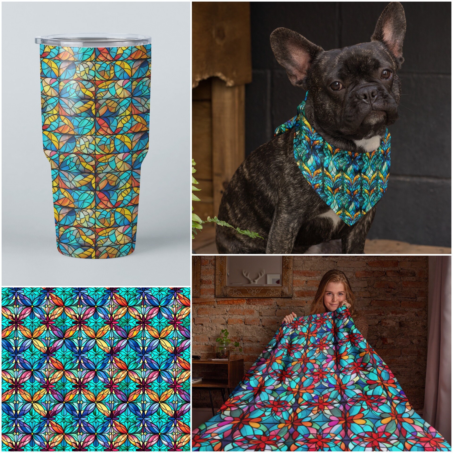 12 Stained Glass Church Patterns Seamless Stained Glass Patterns ...