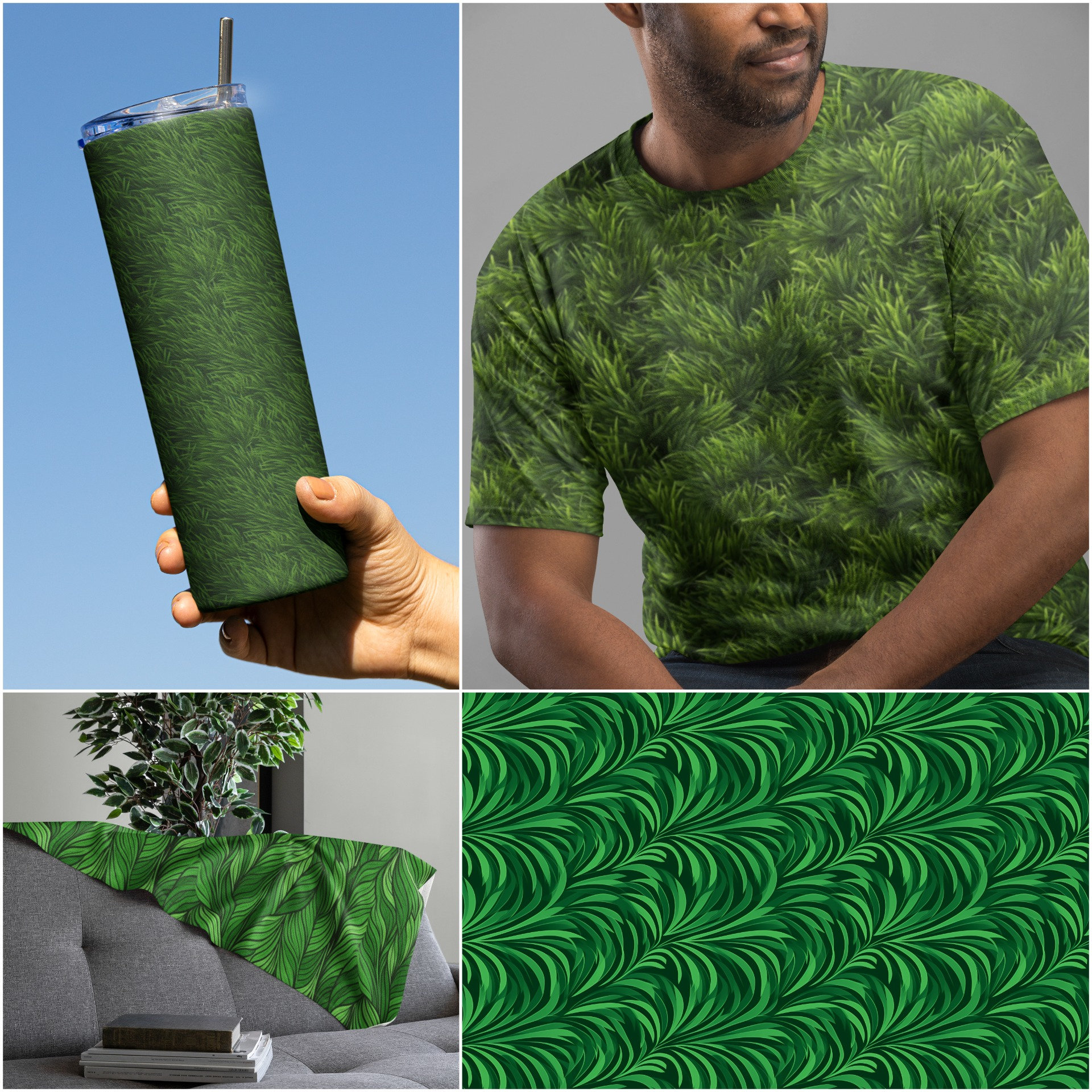 16 Grass Patterns Green Seamless Patterns Grassy Repeatable Pattern ...