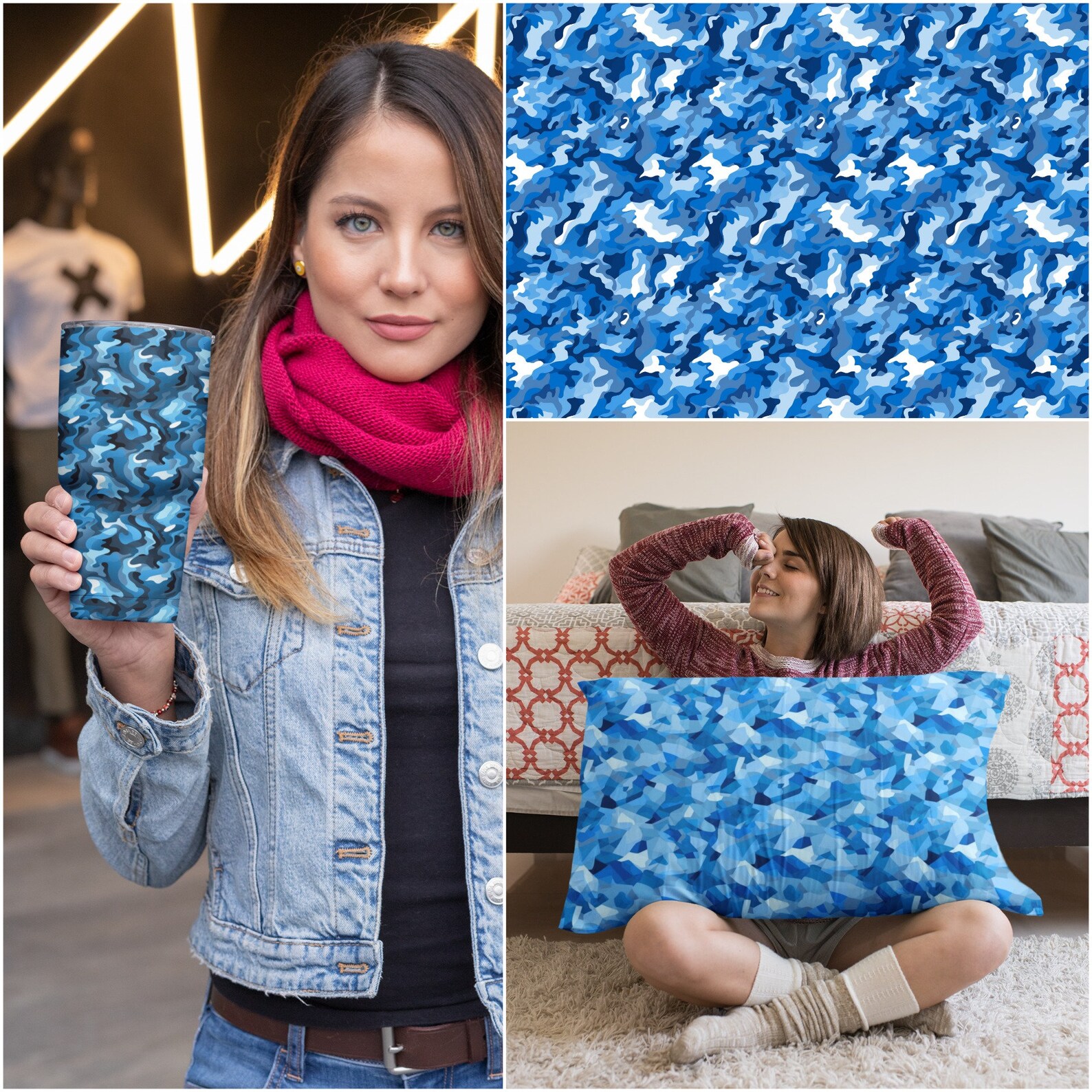 180 Blue Camo Patterns Seamless Patterns Endless Camouflage Pattern ...