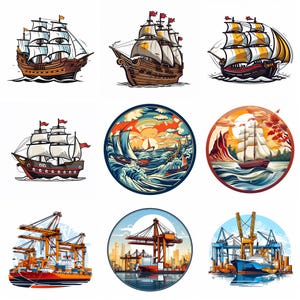 143 Boat Clipart Images Sailboat PNG Sticker Cargo Ship Design ...