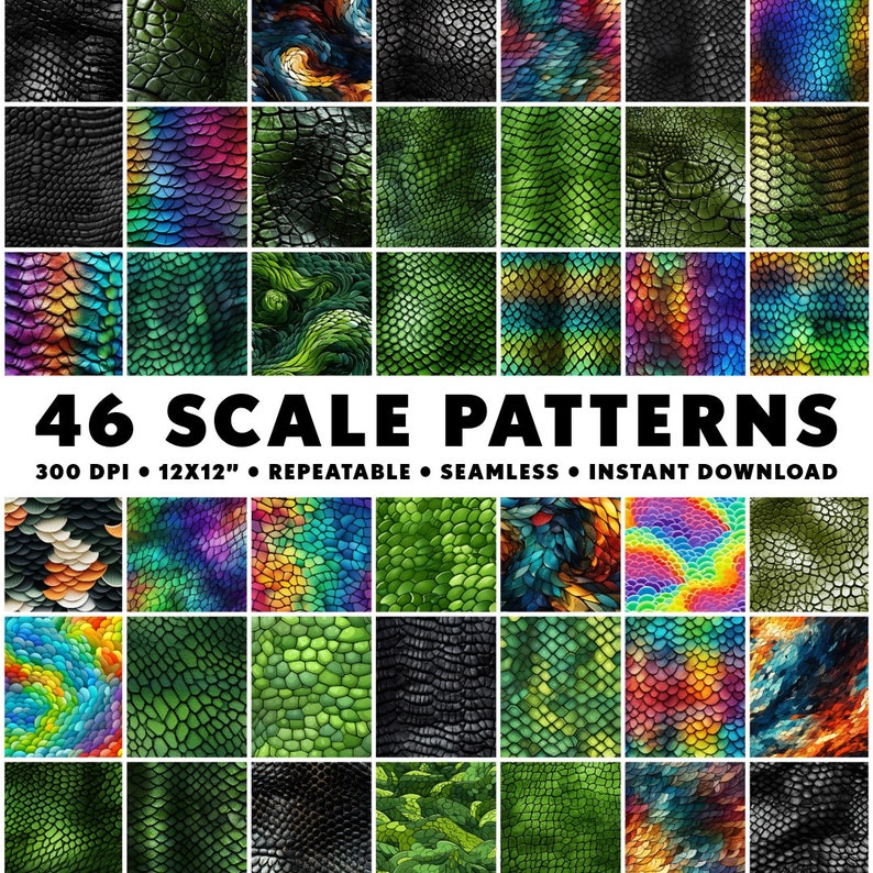 46 Scale Patterns Seamless Scales Patterns Repeatable Lizard Pattern ...