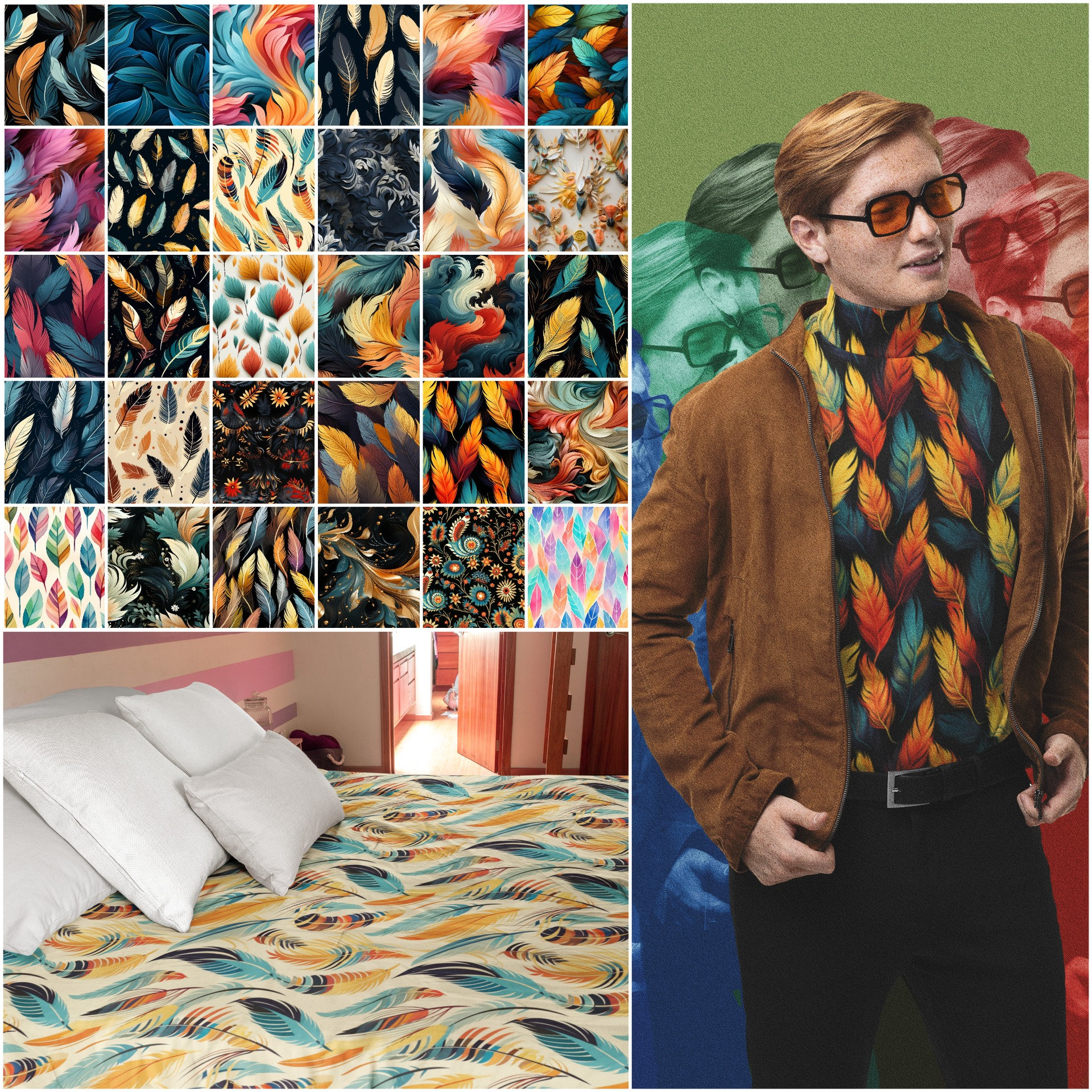 35 Feather Patterns Feathers Seamless Patterns Animal Repeatable ...