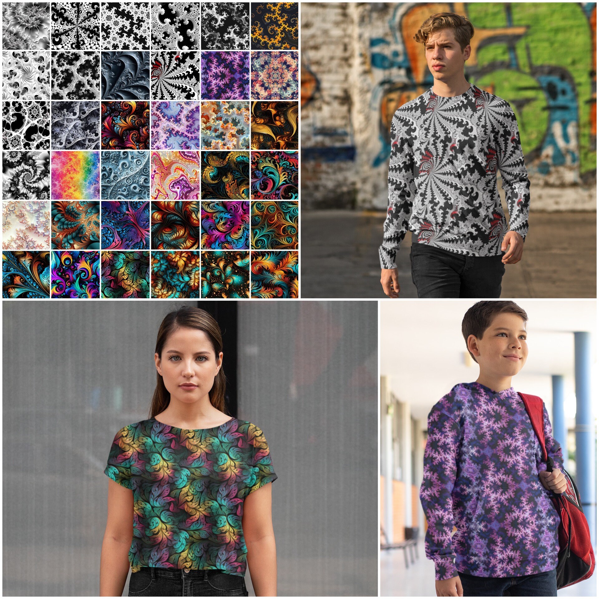 41 Fractal Patterns Golden Ratio Seamless Patterns Fractal Repeatable ...