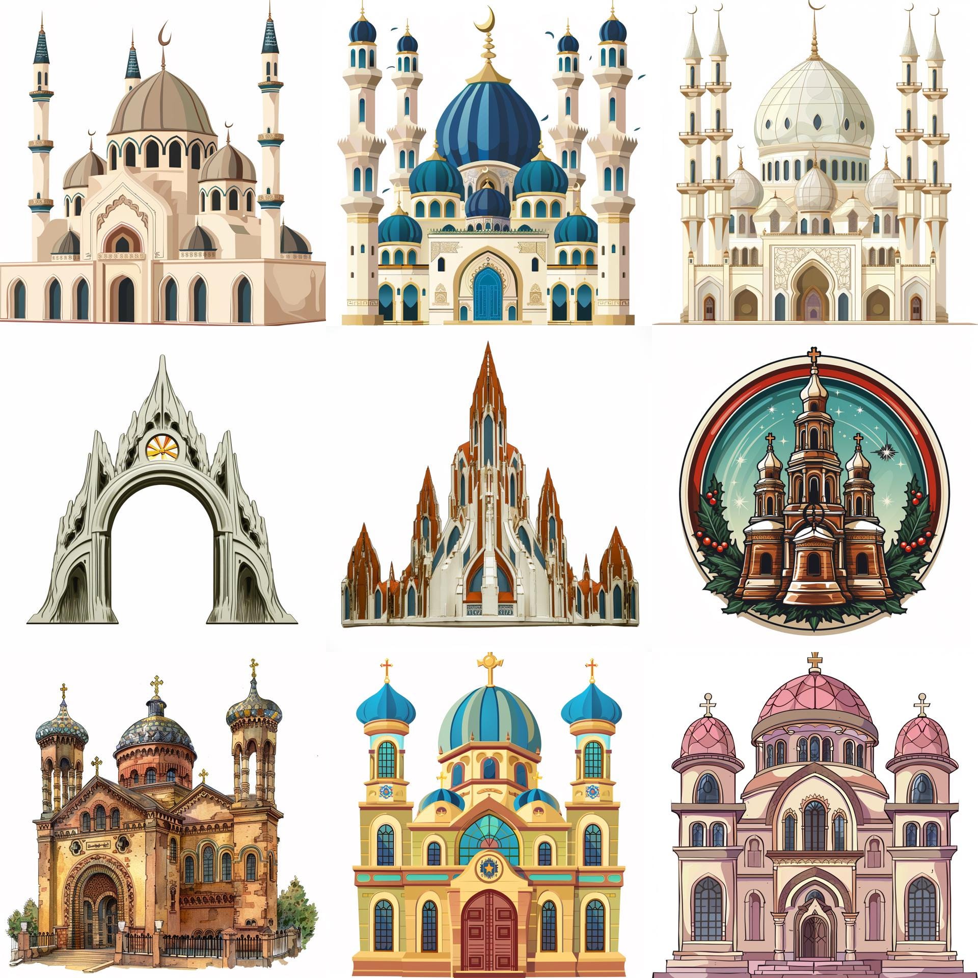 103 Church Clipart Images Temple PNG Sticker Design Mosque White ...