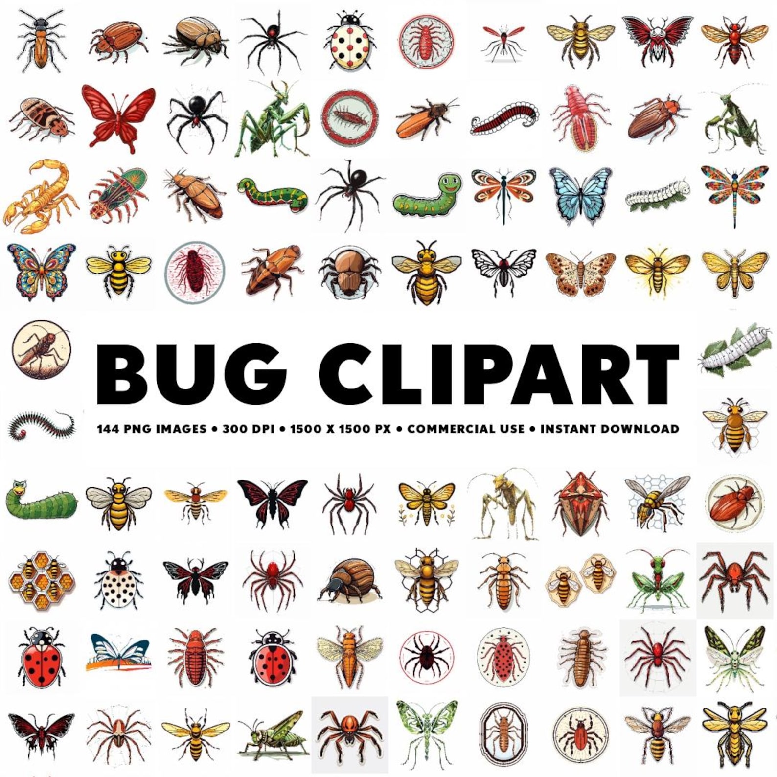 144 Bug Clipart Images Bug PNG Sticker Ant Design Fly Illustration ...