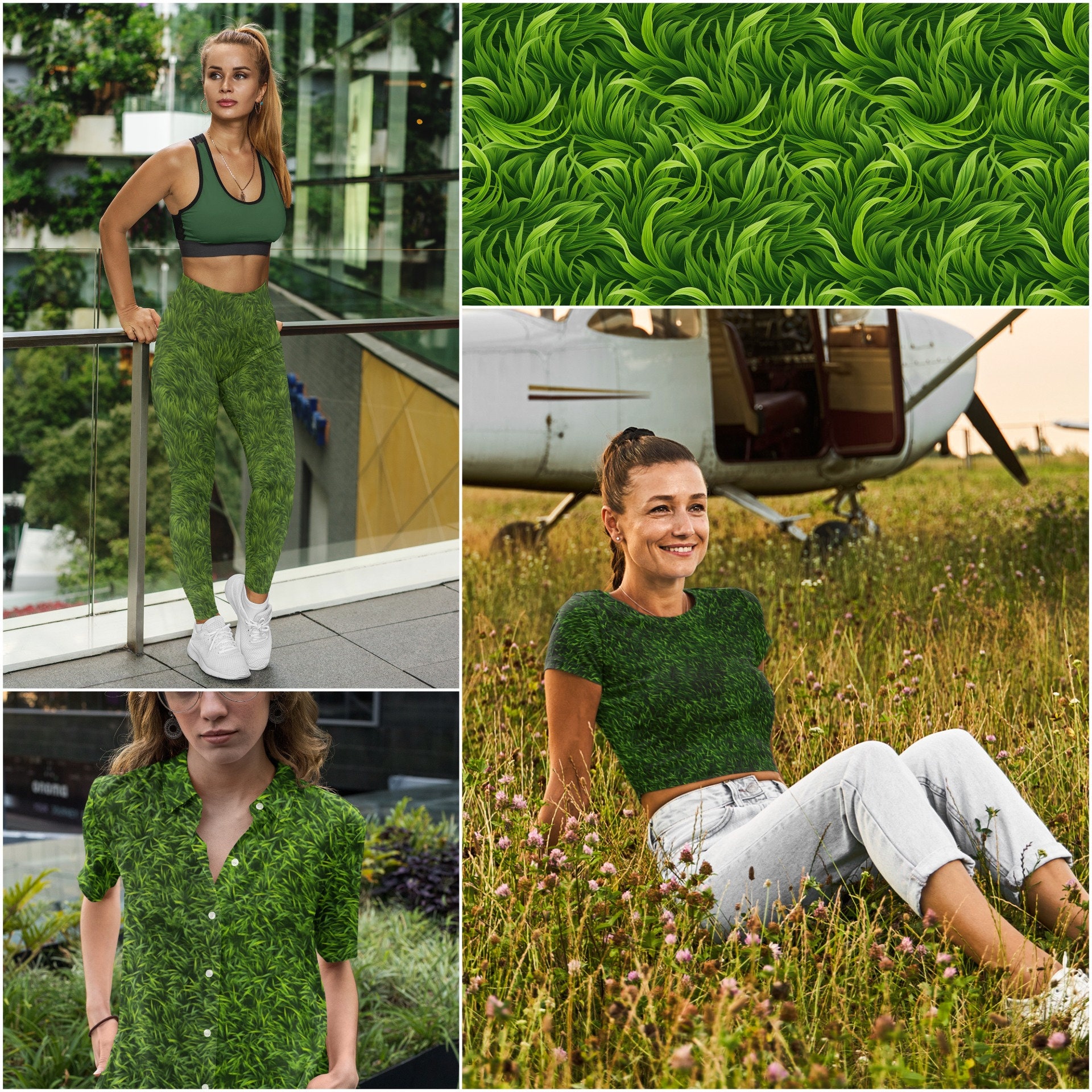 16 Grass Patterns Green Seamless Patterns Grassy Repeatable Pattern ...