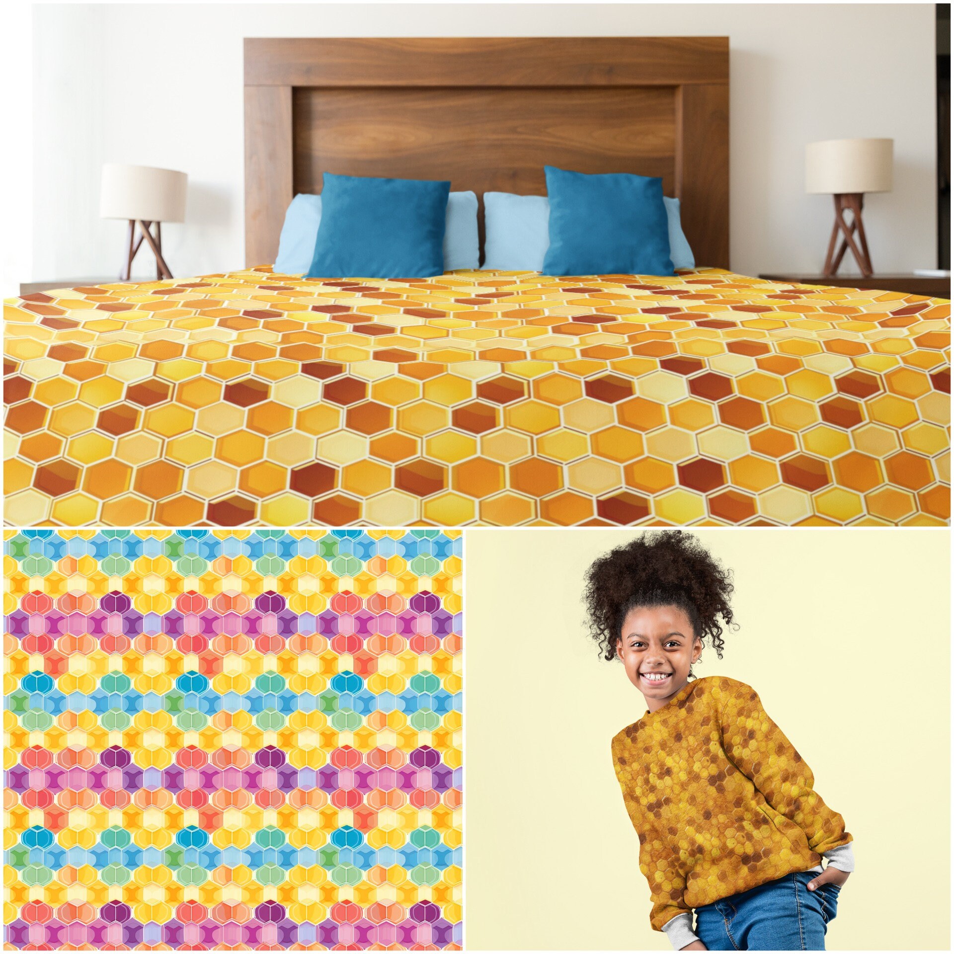 22 Honeycomb Patterns Bee Seamless Patterns Honey Repeatable Honeycomb ...