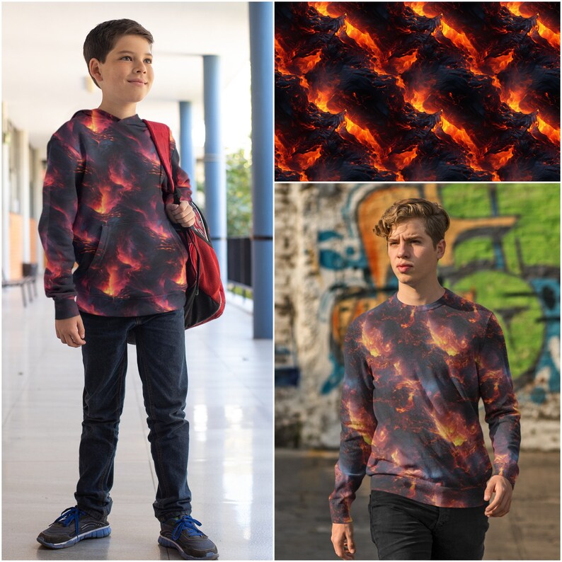 8 Lava Patterns Seamless Fire Patterns Molten Repeatable Lava Pattern ...