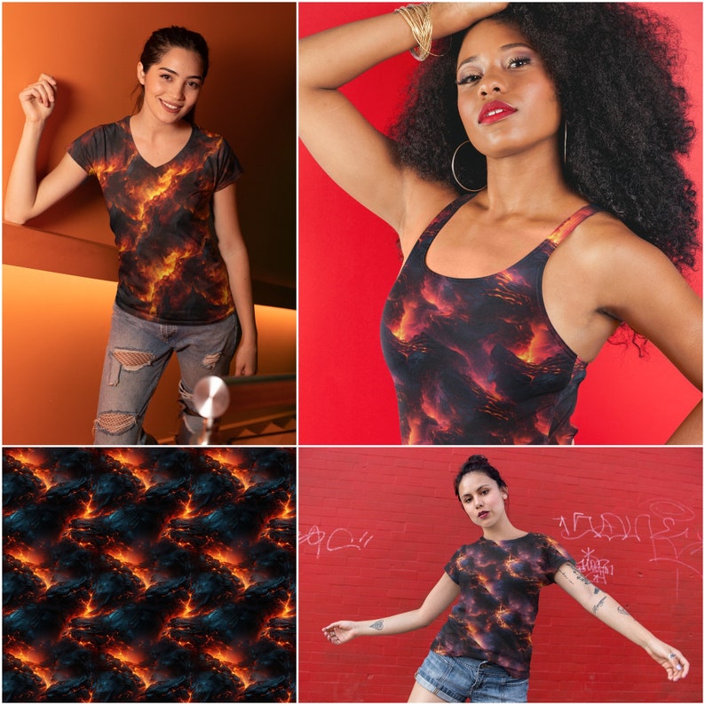 8 Lava Patterns Seamless Fire Patterns Molten Repeatable Lava Pattern ...