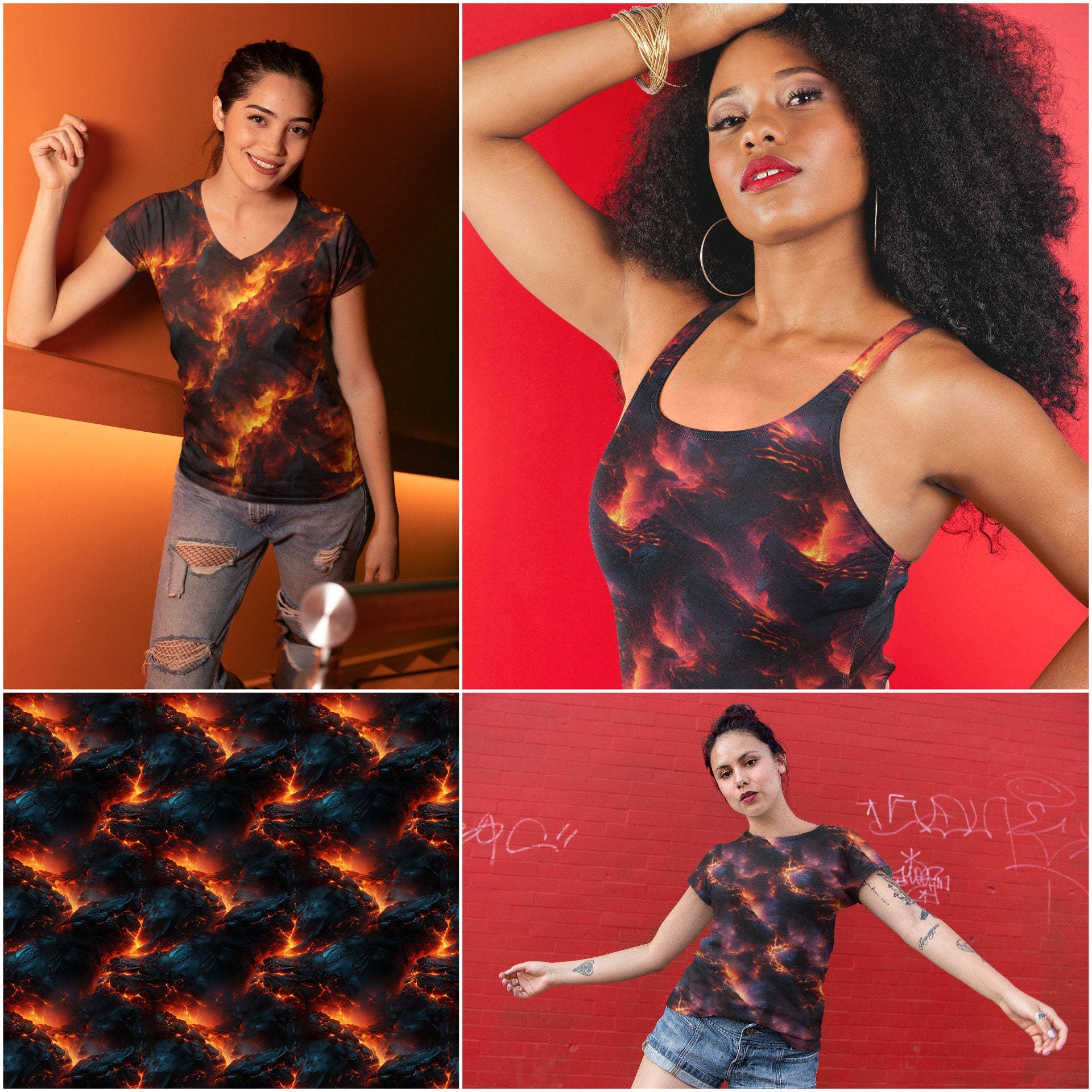 8 Lava Patterns Seamless Fire Patterns Molten Repeatable Lava Pattern ...