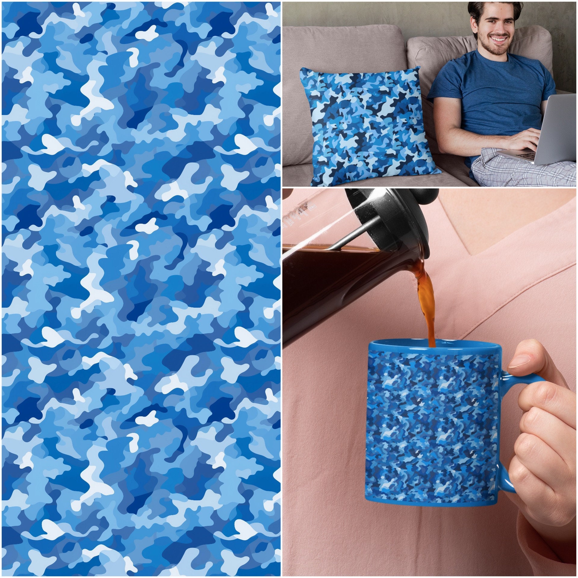 180 Blue Camo Patterns Seamless Patterns Endless Camouflage Pattern ...