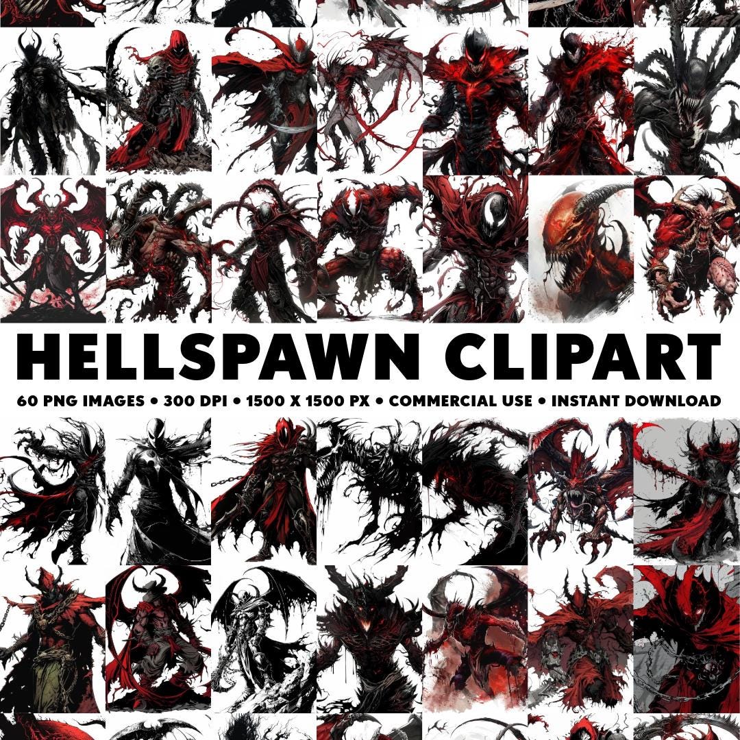 60 Hellspawn Clipart Images Demon PNG Sticker Demonic Design Spawn Illustration Hell Clipart ...