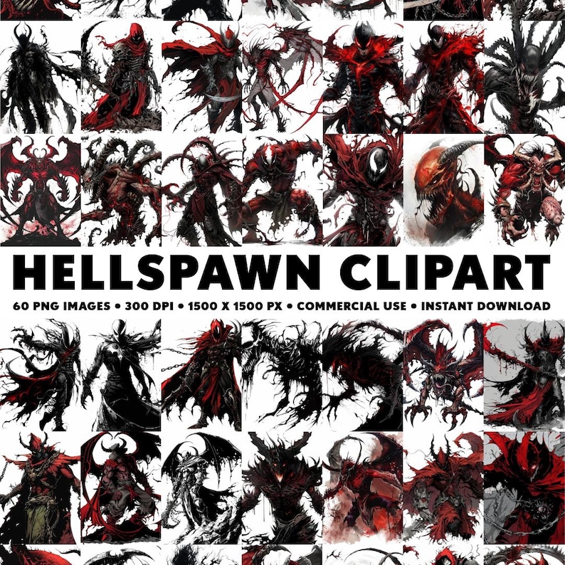 60 Hellspawn Clipart Images Demon PNG Sticker Demonic Design Spawn ...