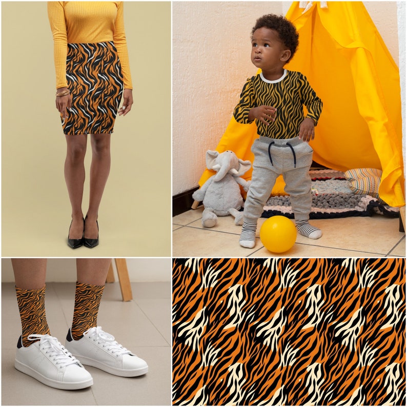 16 Tiger Stripe Patterns Animal Seamless Patterns Nature Repeatable ...