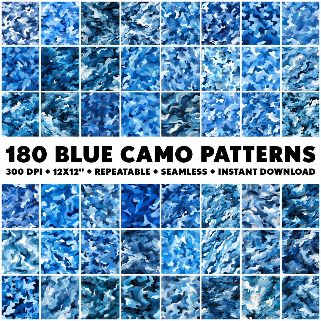 180 Blue Camo Patterns Seamless Patterns Endless Camouflage Pattern Infinite Blue Design ...