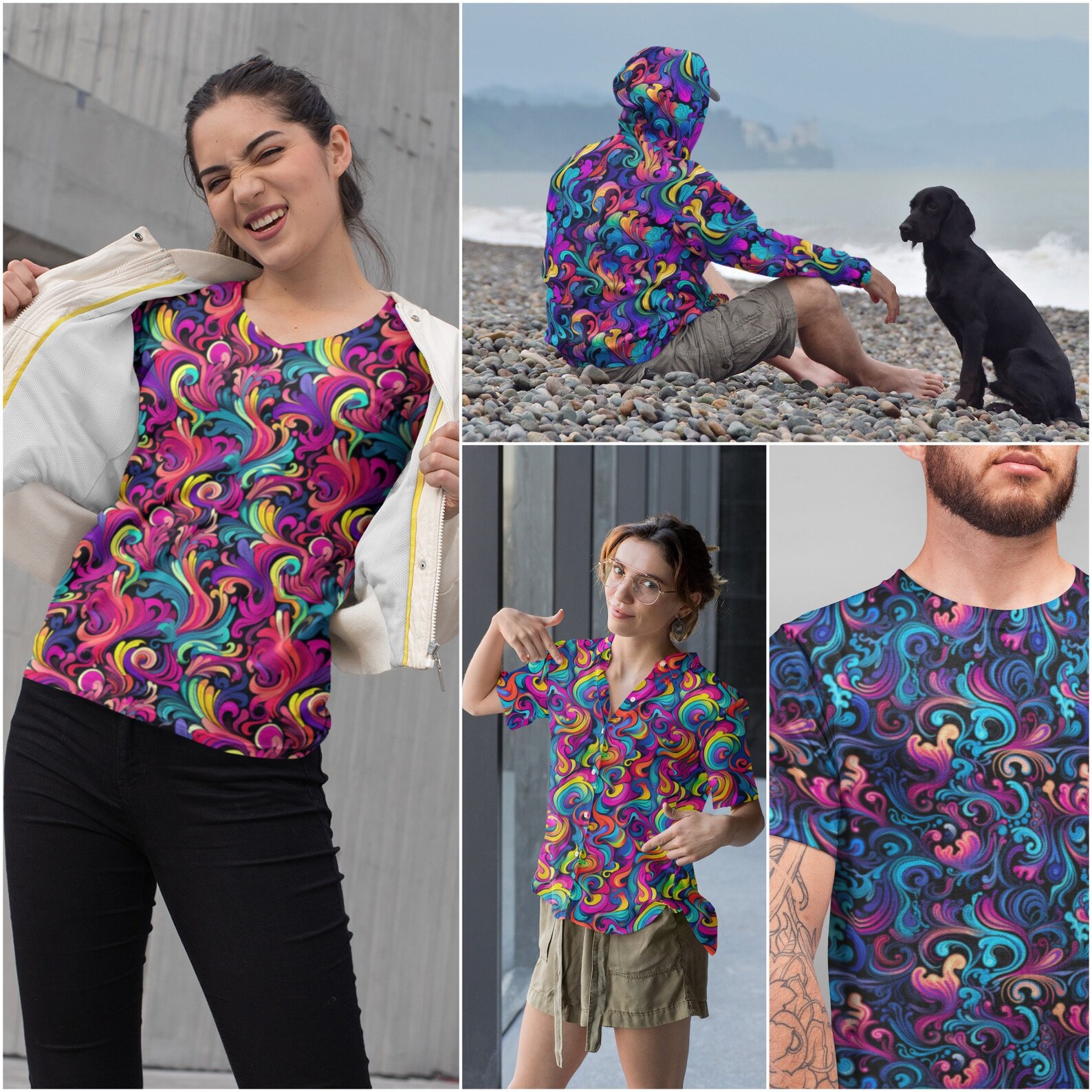 40 Psychedelic Patterns Trippy Seamless Pattern Rainbow Repeatable ...