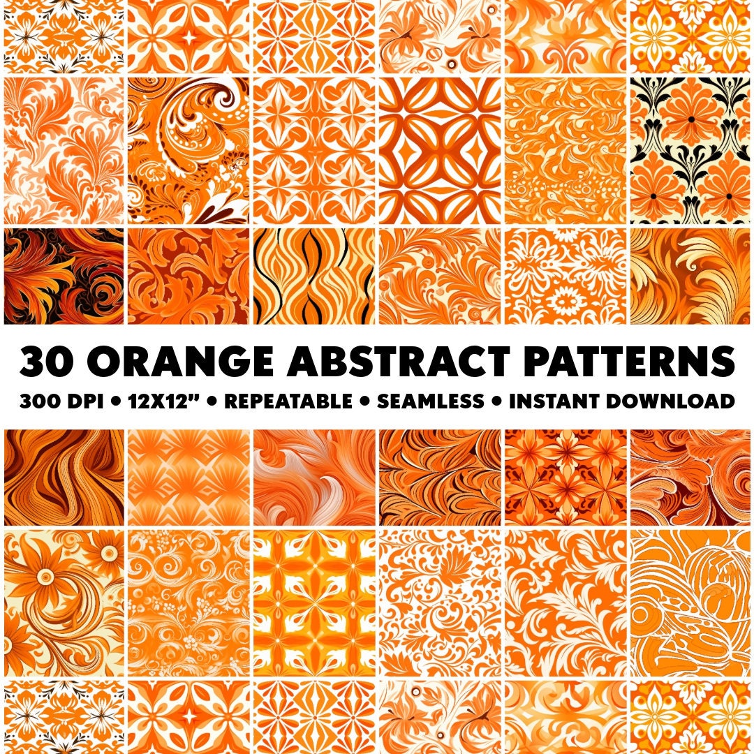 30 Orange Abstract Patterns Orange Seamless Patterns Orange Endless ...