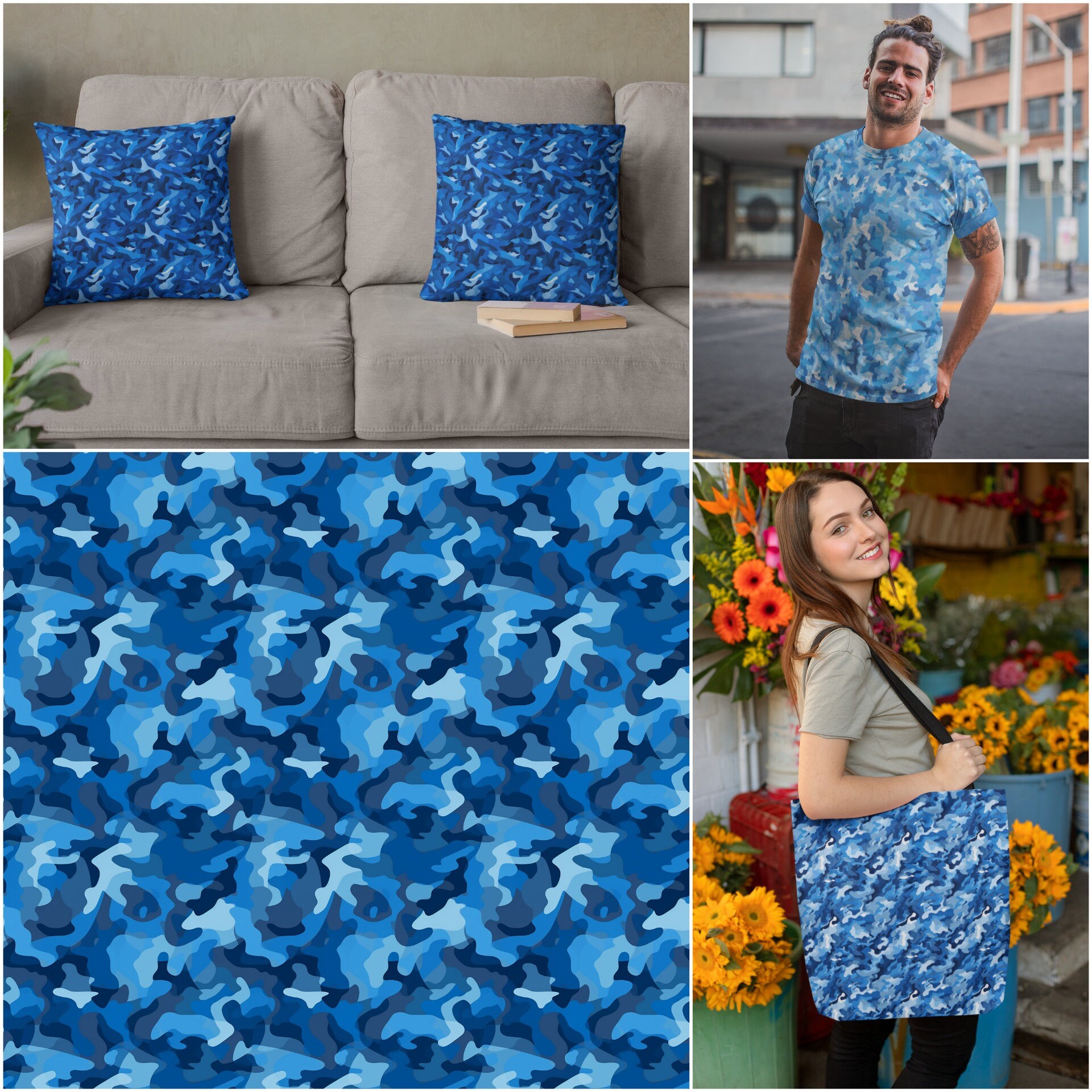 180 Blue Camo Patterns Seamless Patterns Endless Camouflage Pattern ...