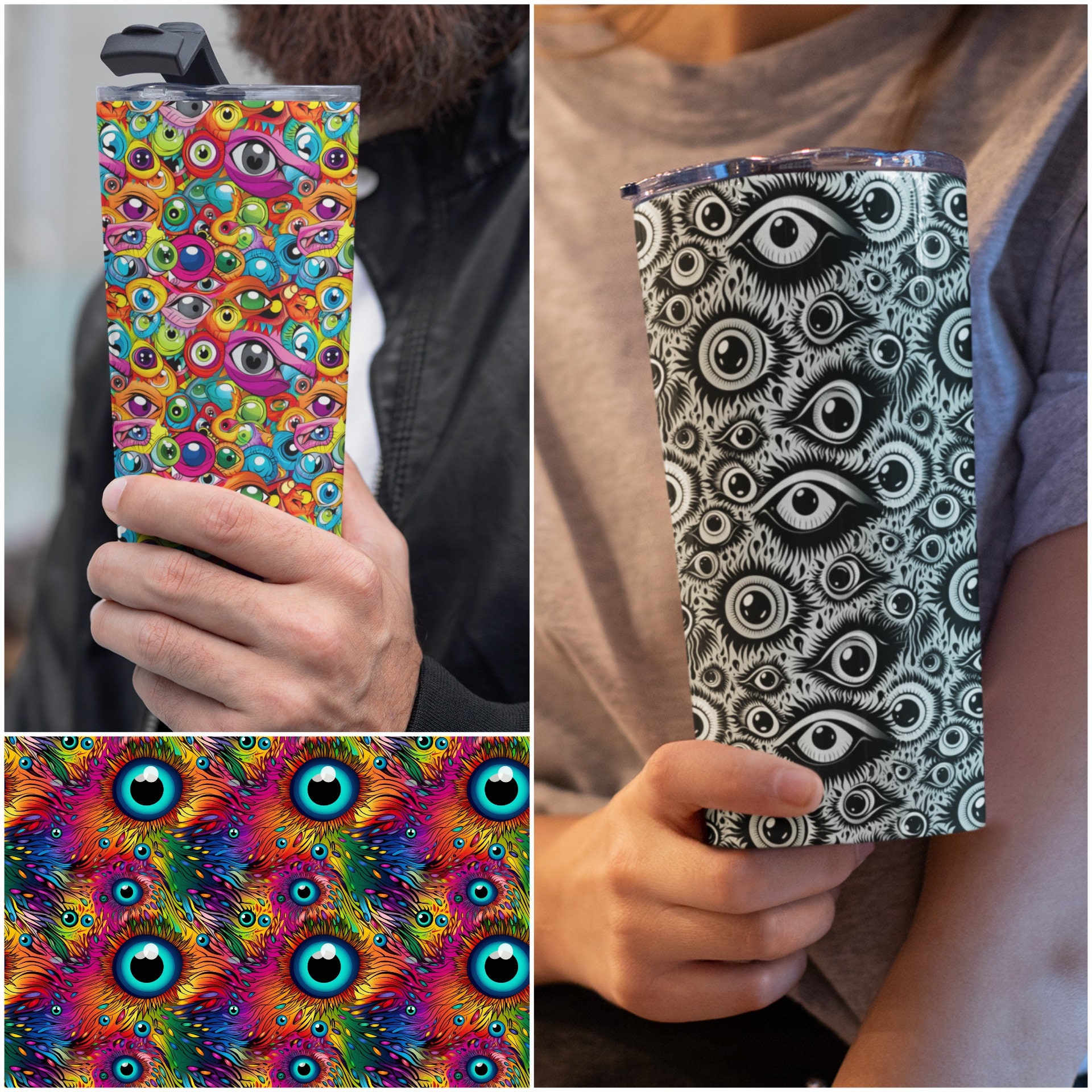 44 Eyeball Patterns Eyes Seamless Patterns Eyeball Repeatable Eye ...