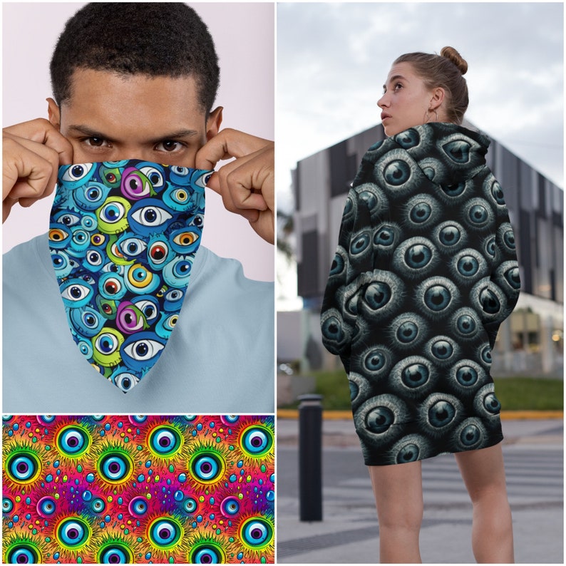 44 Eyeball Patterns Eyes Seamless Patterns Eyeball Repeatable Eye Pattern Endless Eyes Pattern ...