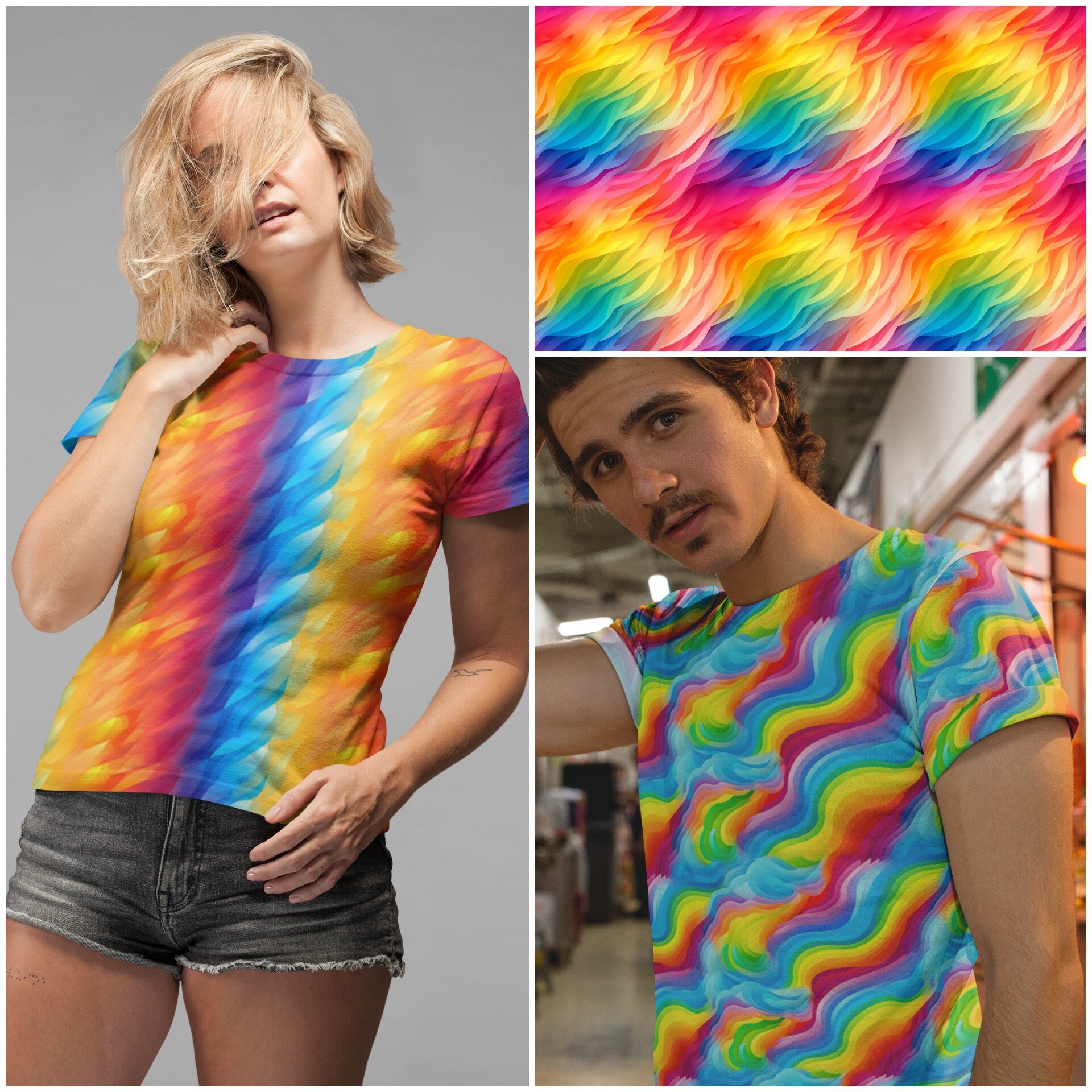 55 Rainbow Abstract Patterns Rainbow Seamless Patterns Colorful Endless ...