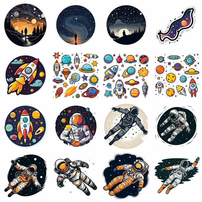 180 Space Clipart Images Rocket PNG Sticker Astronaut Design Space ...