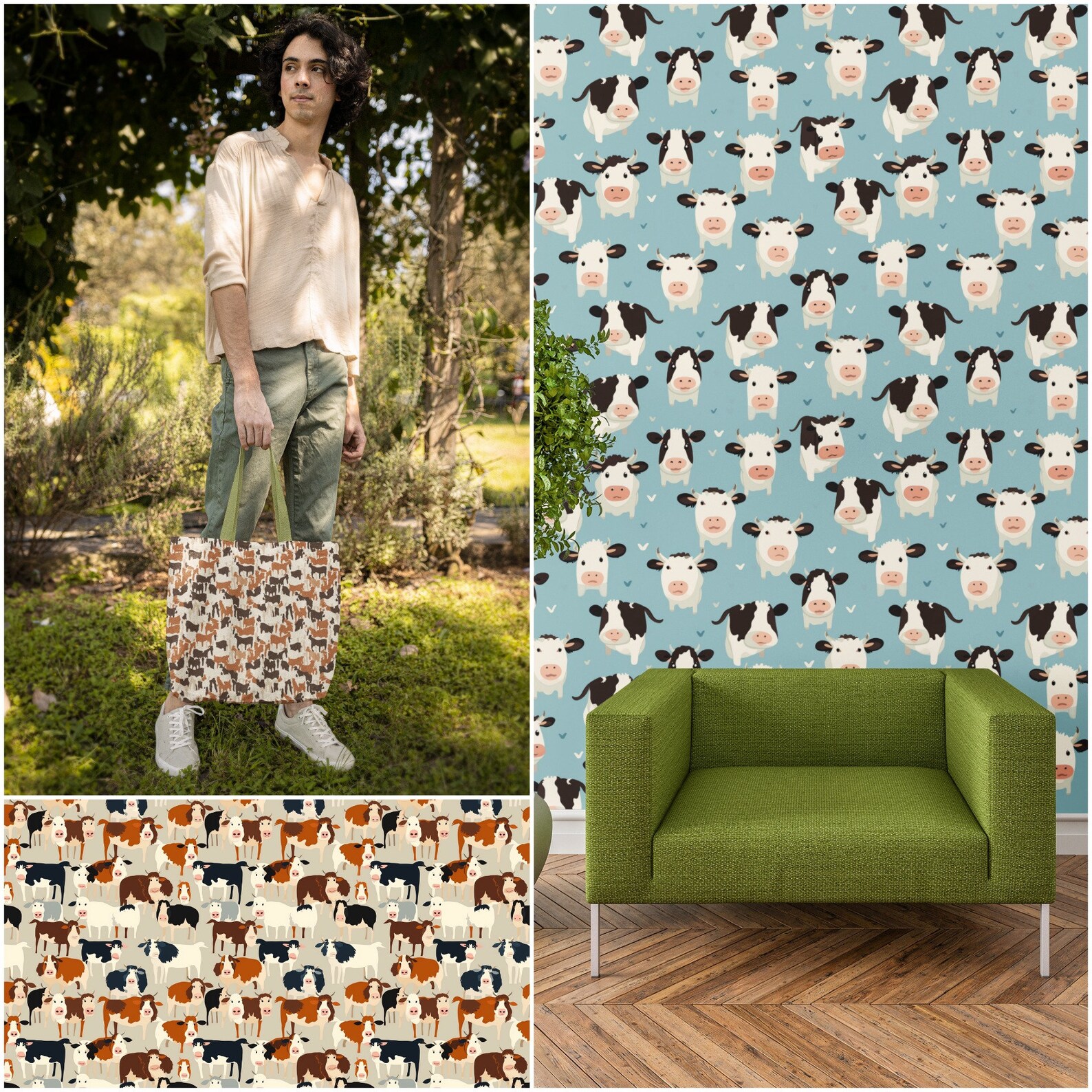 12 Cow Patterns Seamless Cows Patterns Repeatable Pattern Moo Endless ...