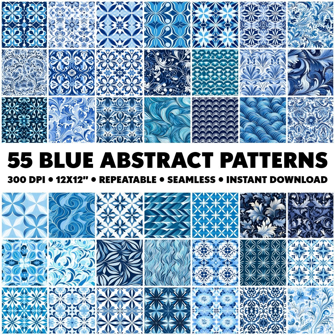 55 Blue Abstract Patterns Seamless Patterns Endless Abstract Pattern ...