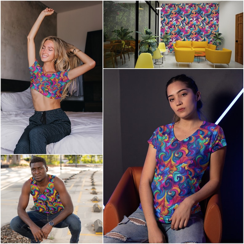 40 Psychedelic Patterns Trippy Seamless Pattern Rainbow Repeatable ...