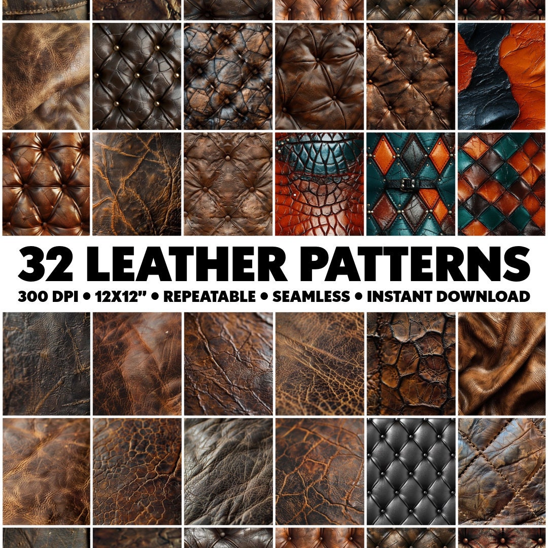 32 Leather Patterns Leather Seamless Patterns Texture Repeatable ...