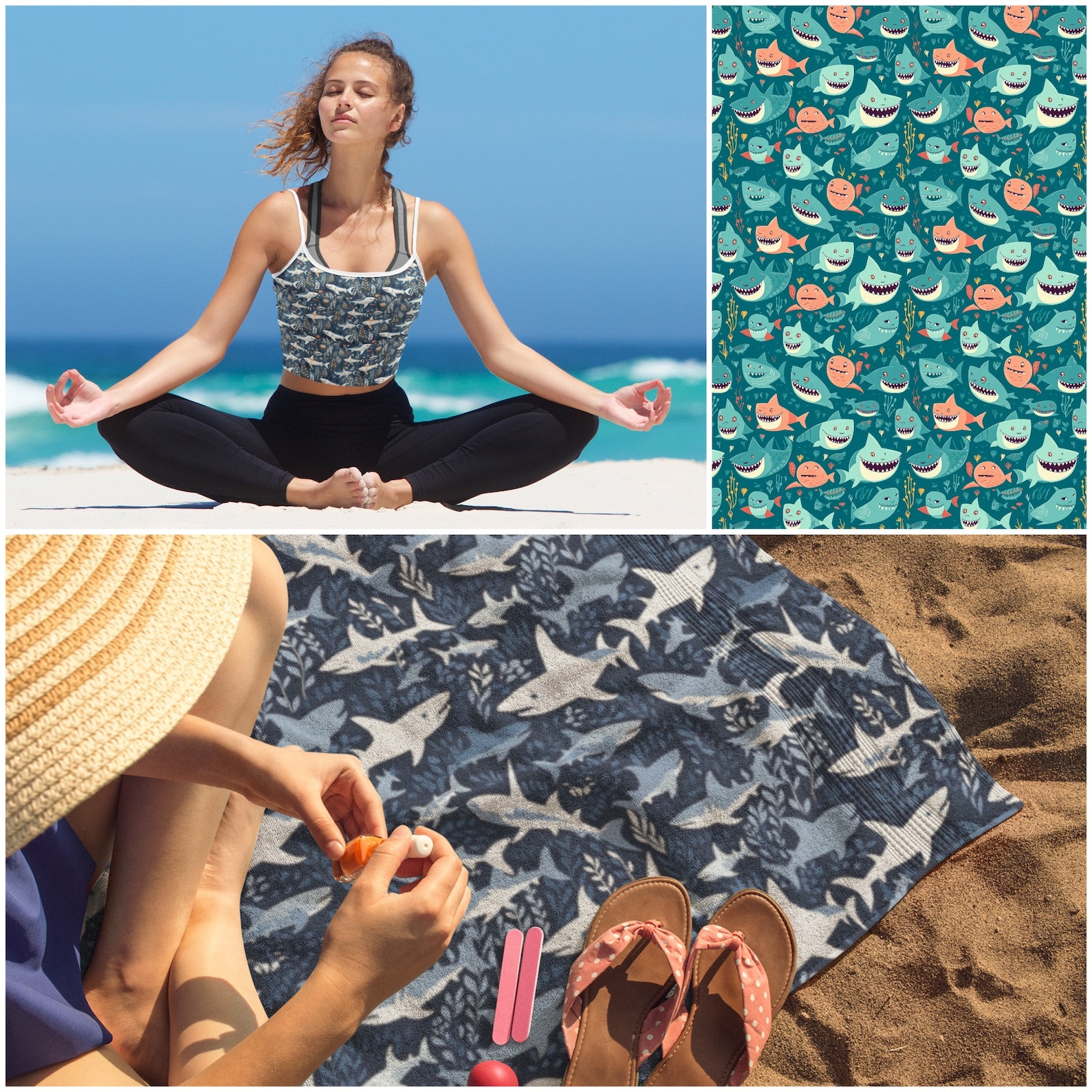 18 Shark Patterns Great White Seamless Patterns Sharks Repeatable ...