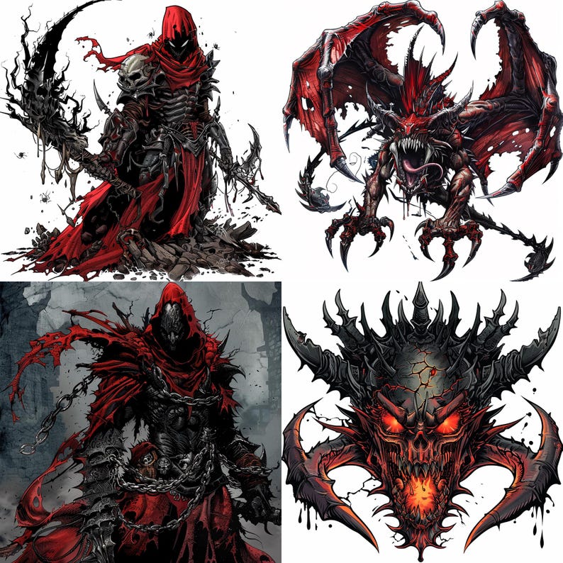 60 Hellspawn Clipart Images Demon PNG Sticker Demonic Design Spawn ...