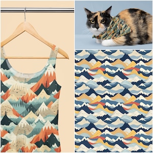 8 Mountain Patterns Seamless Mountain Range Patterns Repeatable Peaks ...