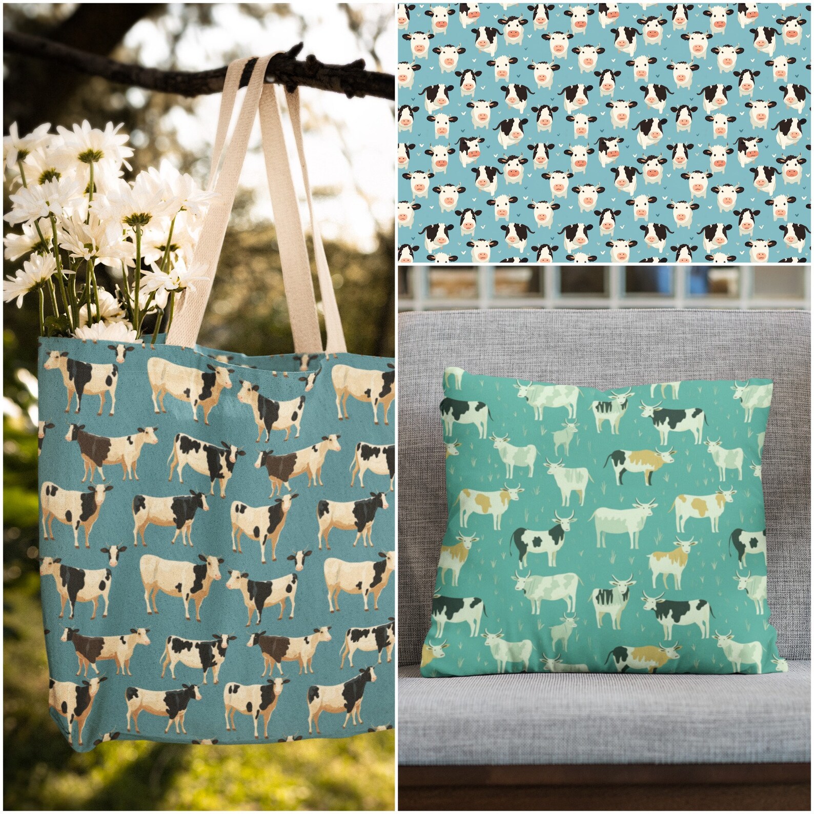 12 Cow Patterns Seamless Cows Patterns Repeatable Pattern Moo Endless ...