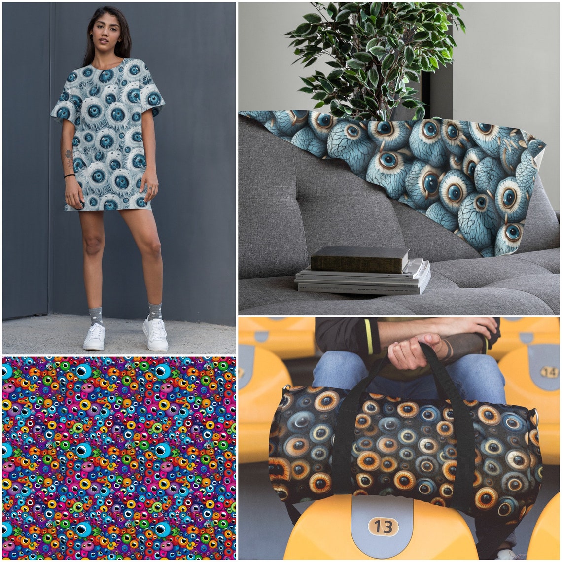 44 Eyeball Patterns Eyes Seamless Patterns Eyeball Repeatable Eye ...