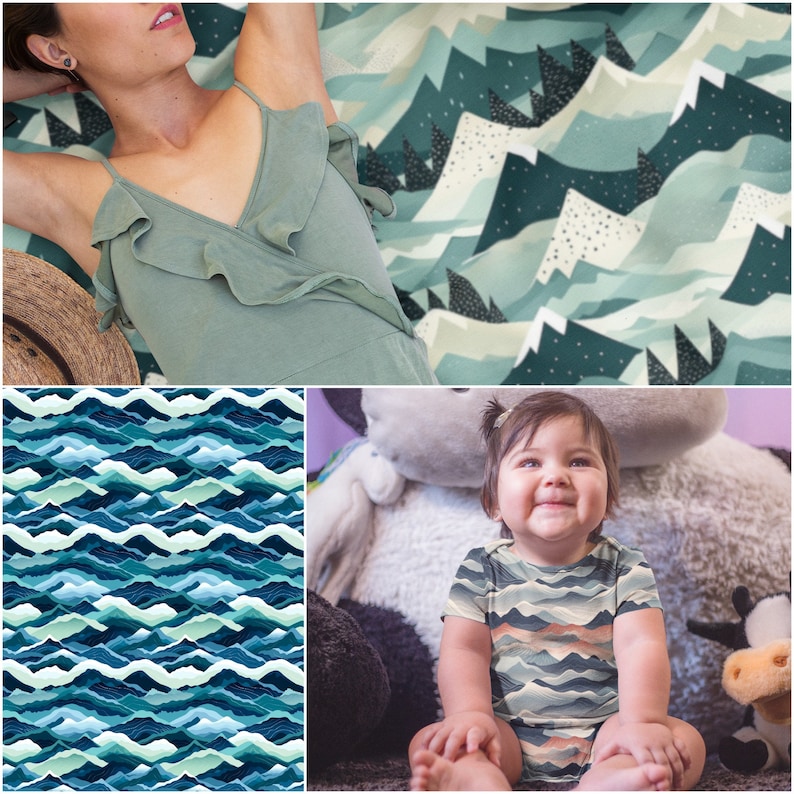 8 Mountain Patterns Seamless Mountain Range Patterns Repeatable Peaks ...