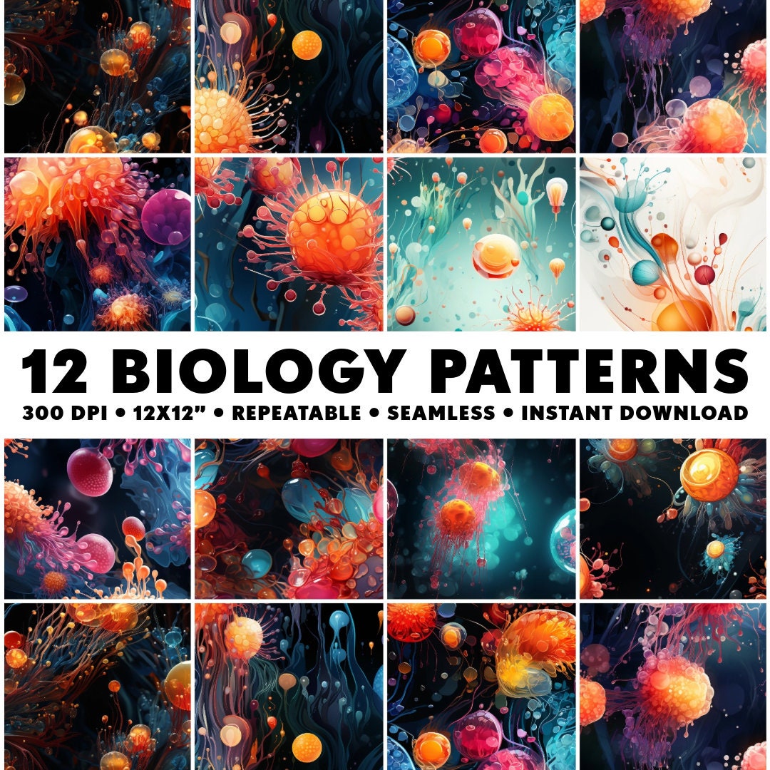 12 Biology Patterns Seamless Cell Patterns Repeatable Pattern Splatter ...