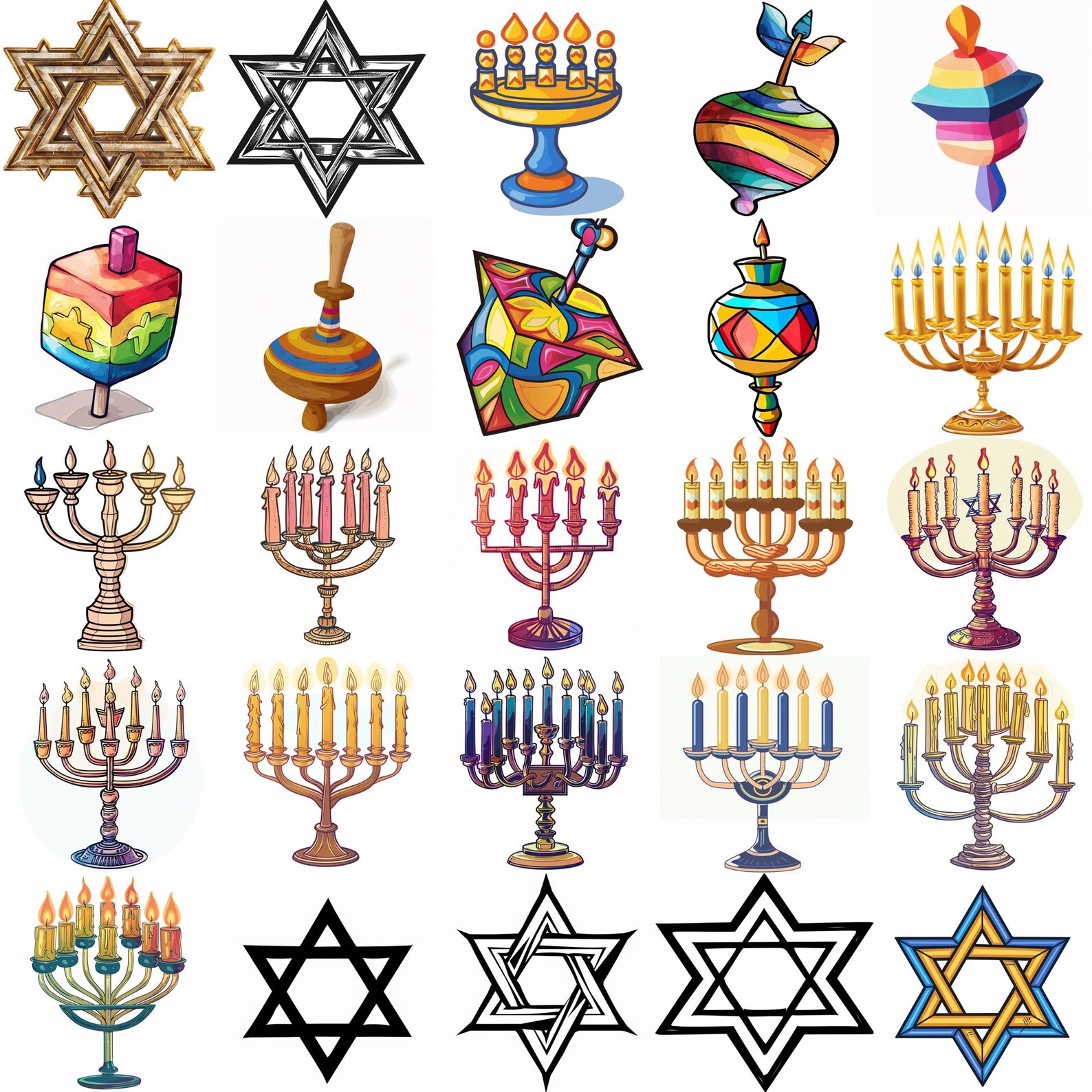 32 Hanukkah Clipart Images Hanukkah PNG Sticker Manora Design White ...