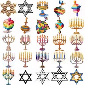 32 Hanukkah Clipart Images Hanukkah PNG Sticker Manora Design White ...