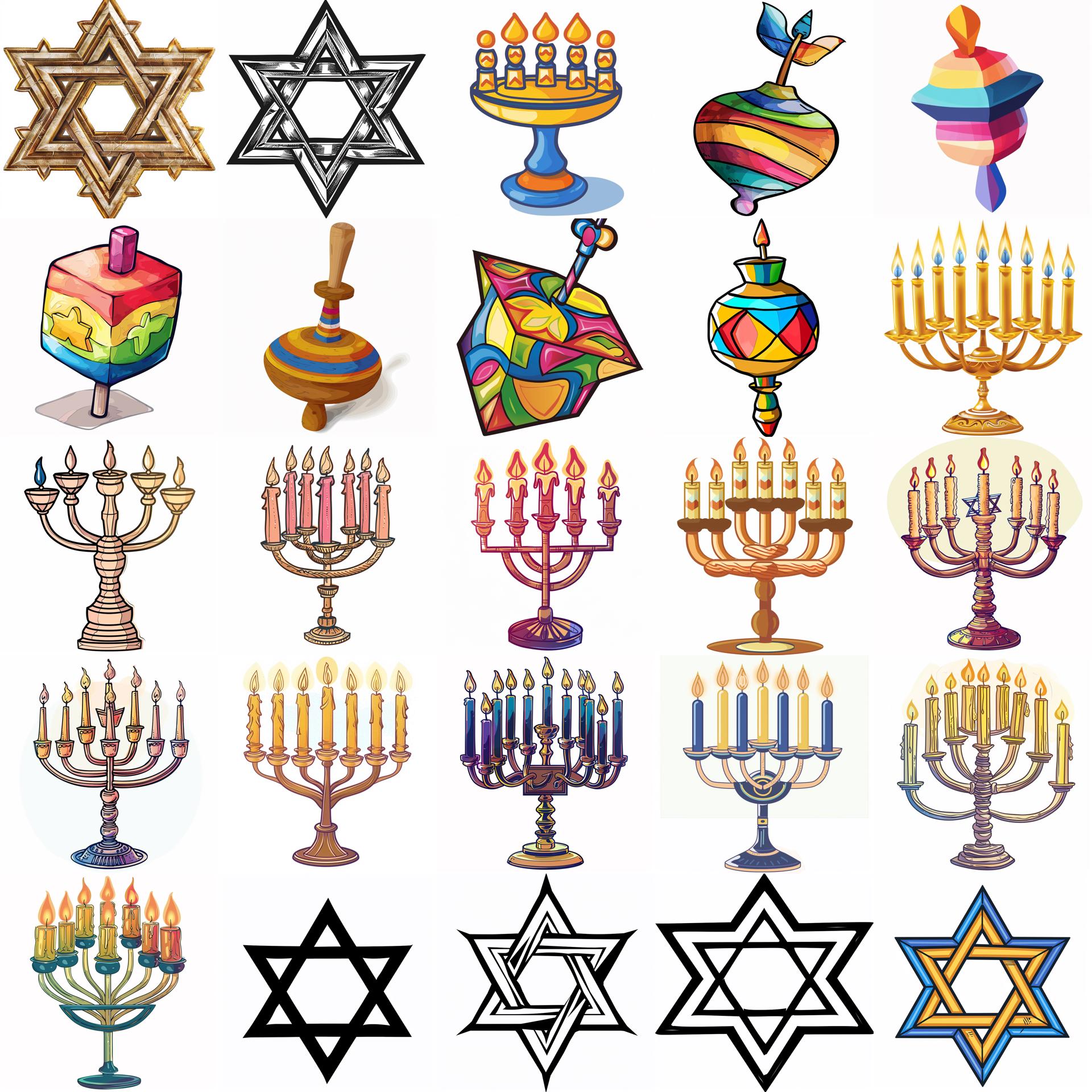 32 Hanukkah Clipart Images Hanukkah PNG Sticker Manora Design White ...