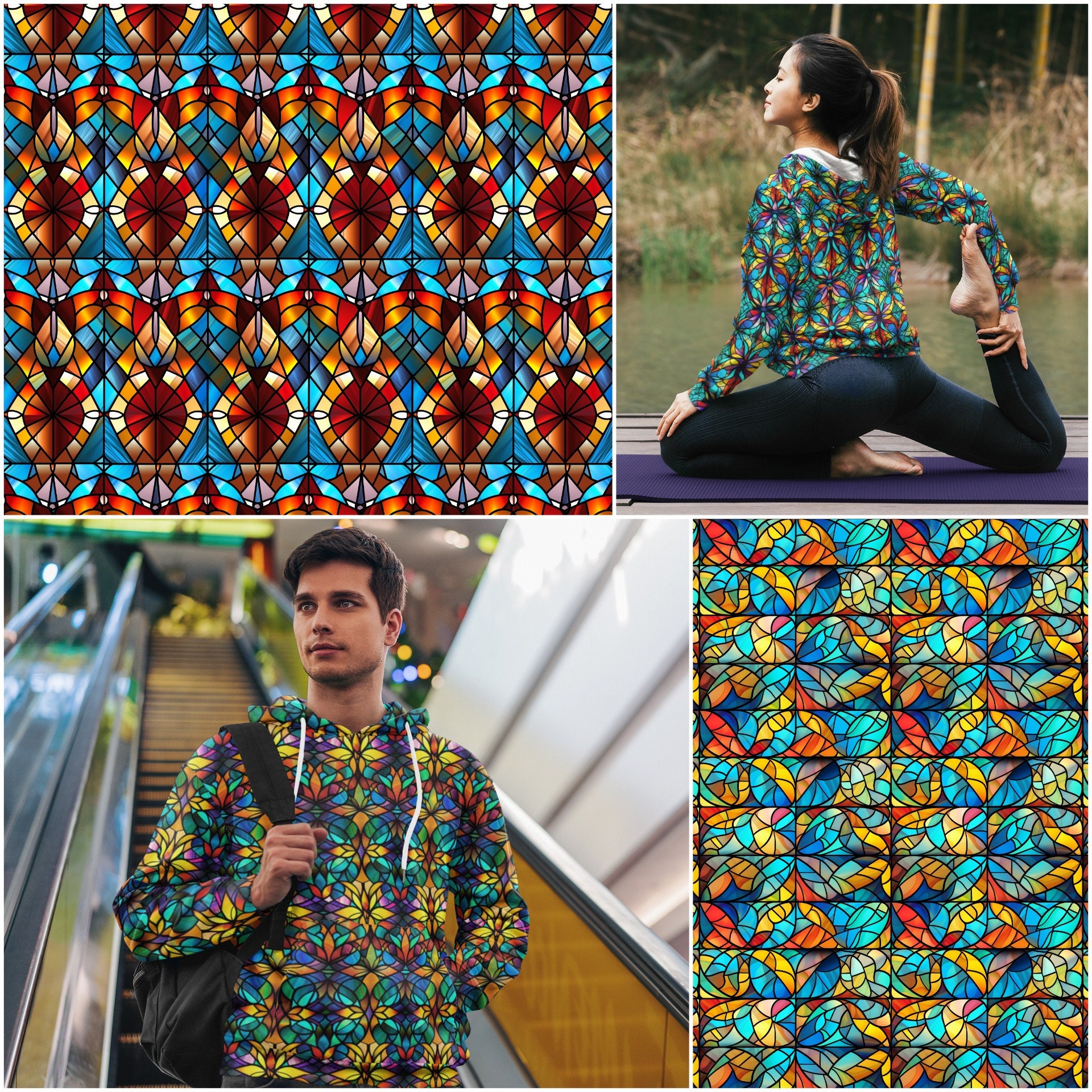 12 Stained Glass Church Patterns Seamless Stained Glass Patterns ...