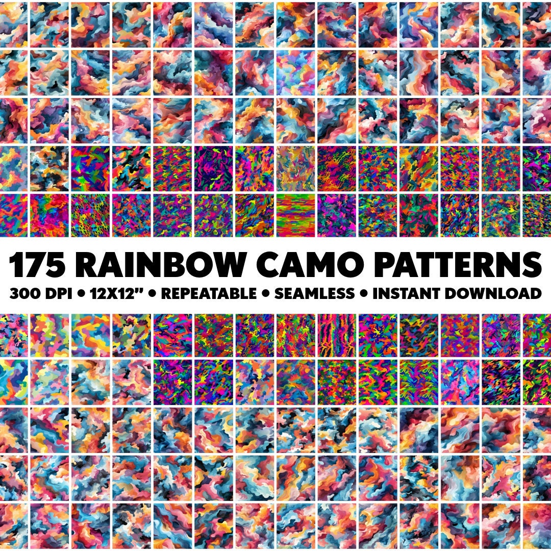 175 Rainbow Camo Patterns Seamless Patterns Endless Camouflage Pattern ...