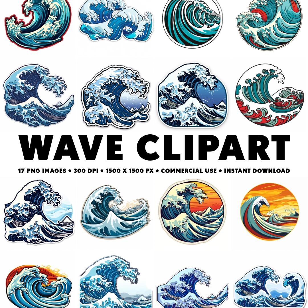 17 Wave Clipart Images Waves PNG Sticker Nature Design Outdoor ...