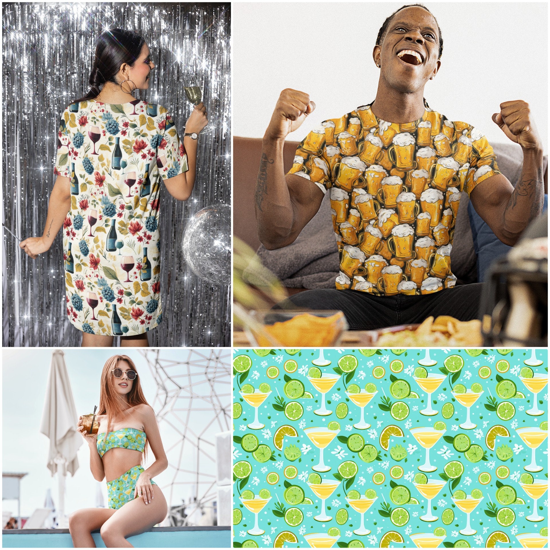 40 Drink Patterns Seamless Beer Patterns Repeatable Margarita Pattern ...