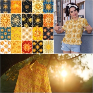 20 Sun Patterns Yellow Seamless Suns Patterns Repeatable Sun Pattern ...