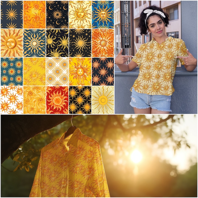 20 Sun Patterns Yellow Seamless Suns Patterns Repeatable Sun Pattern ...