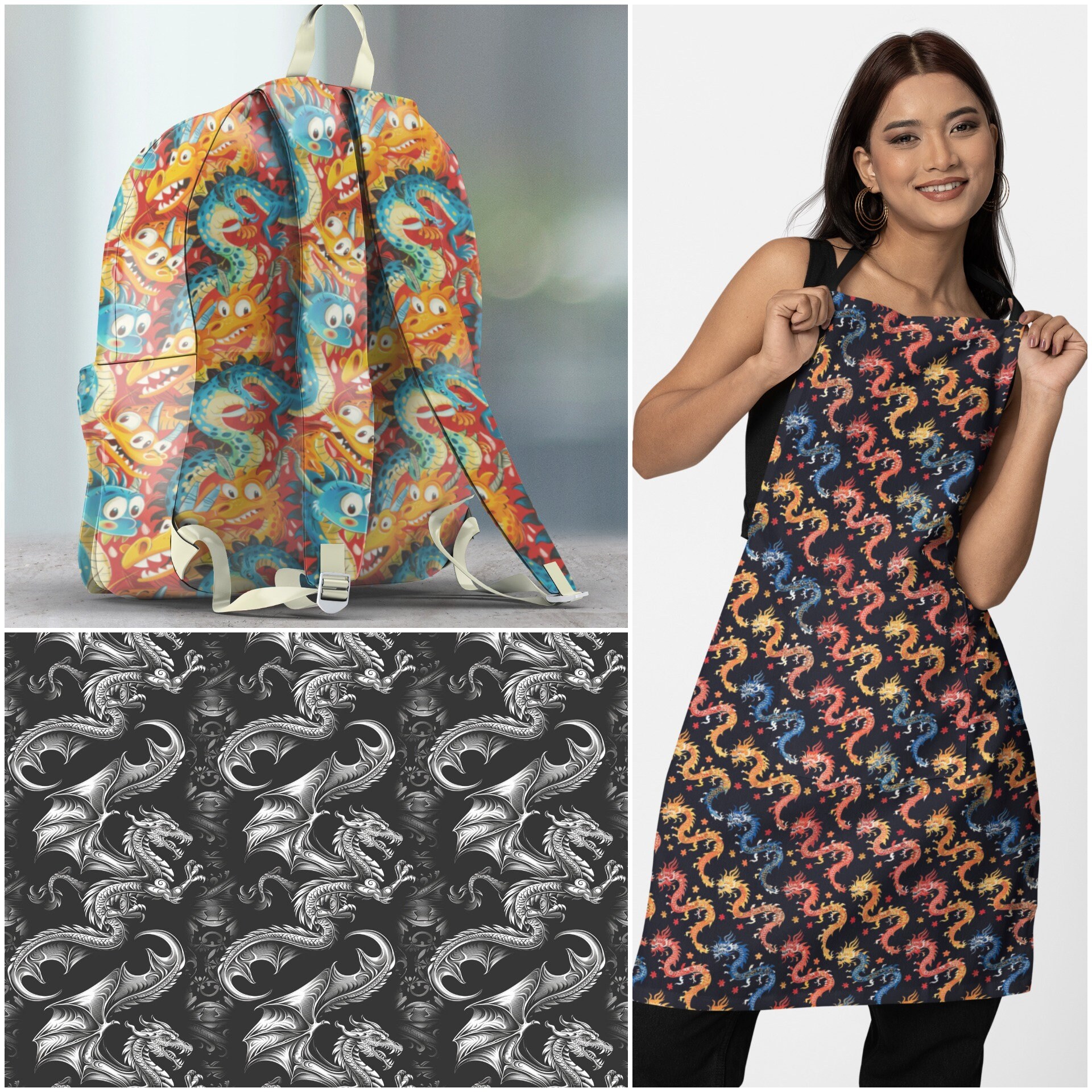 24 Dragon Patterns Dragon Seamless Monster Patterns Dragons Repeatable ...