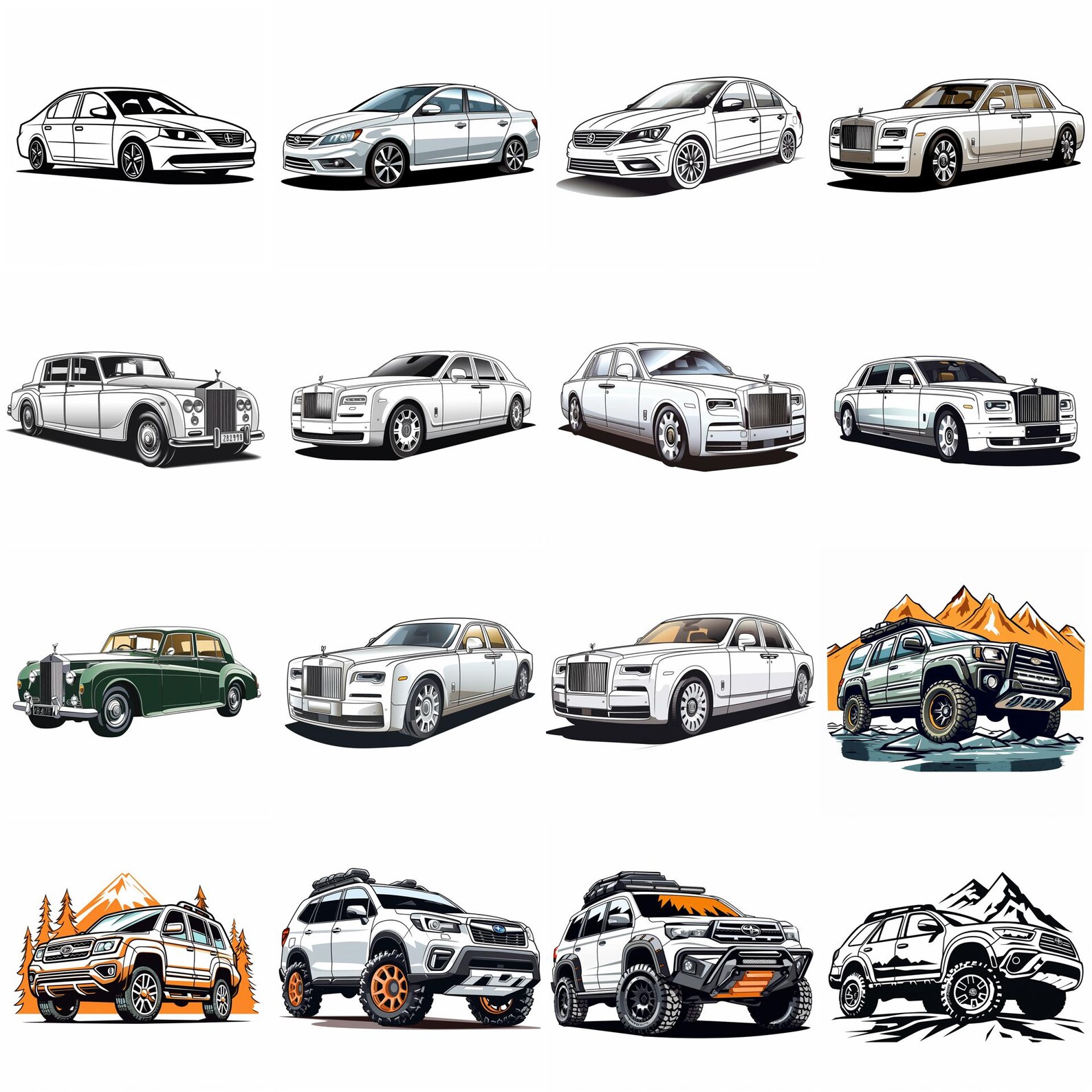 154 Car Clipart Images Sedan PNG Sticker Classic SUV Design Van ...