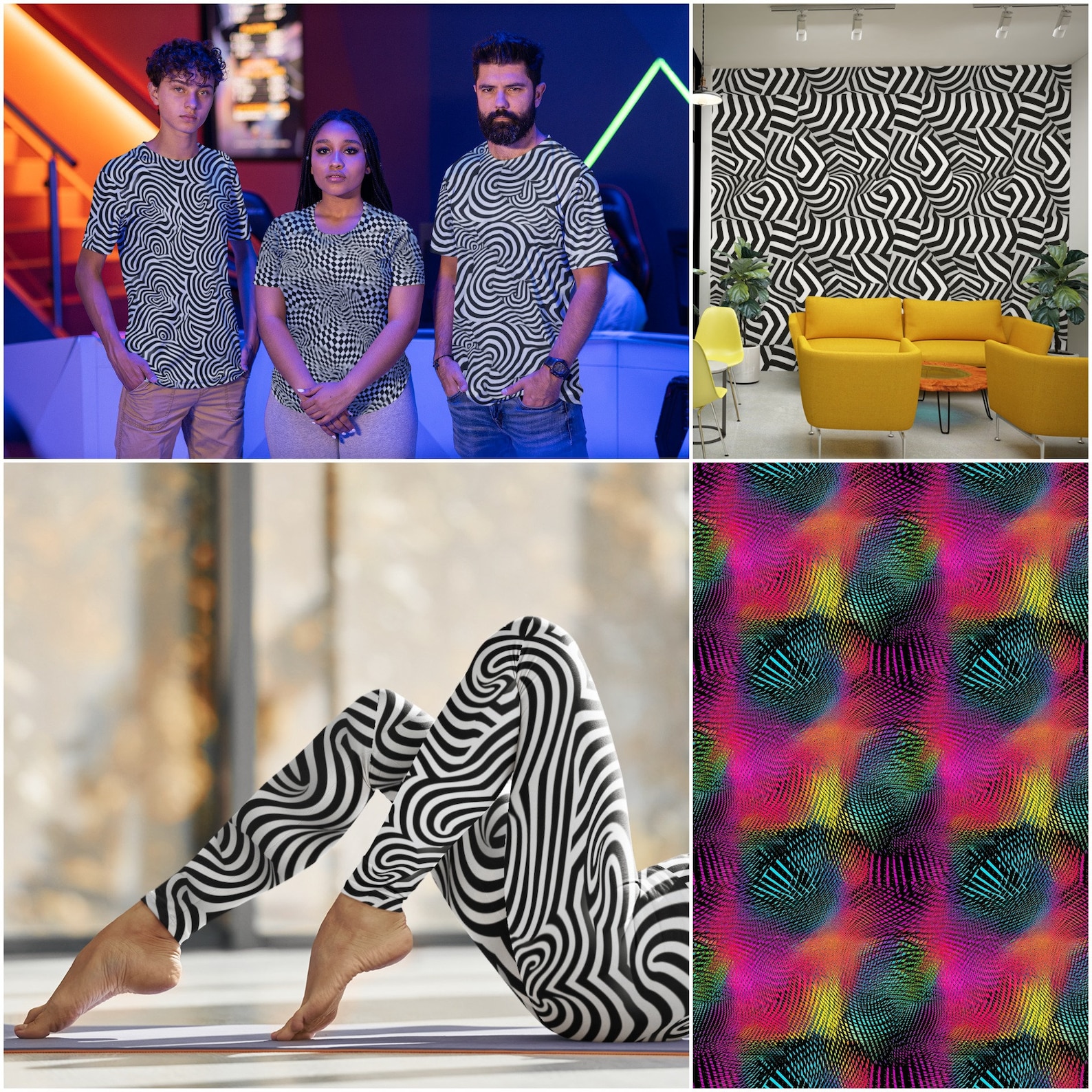 50 Optical Illusion Patterns Optical Seamless Patterns Lines Repeatable ...