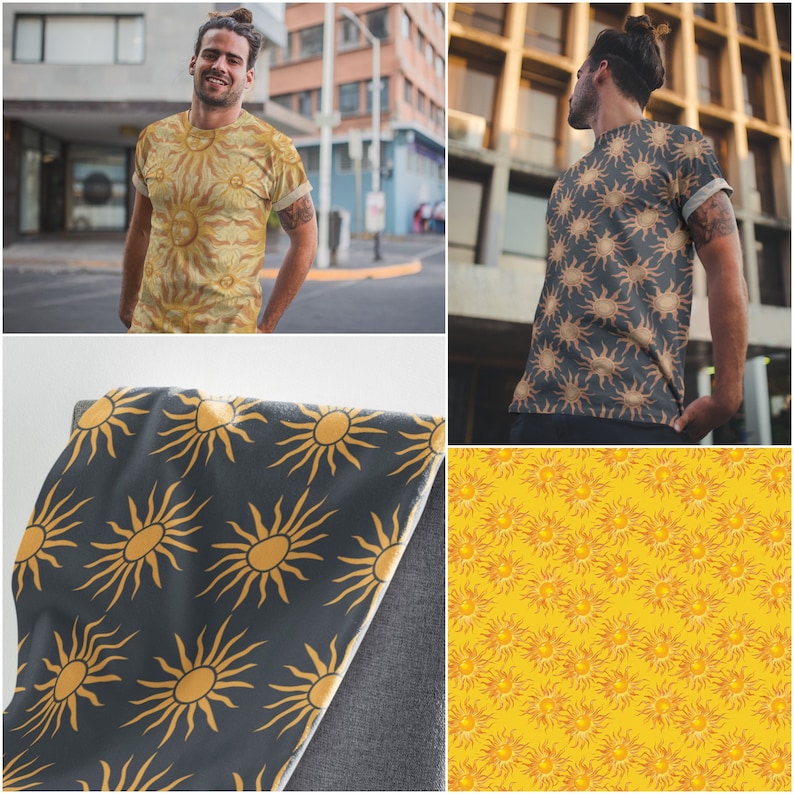 20 Sun Patterns Yellow Seamless Suns Patterns Repeatable Sun Pattern ...
